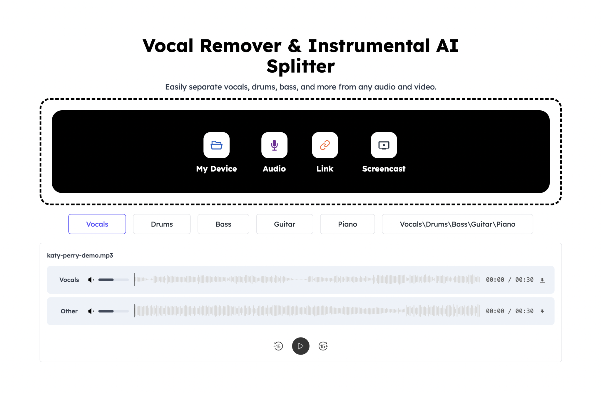 AI Vocal Remover Online Free | Remove Vocals from Song