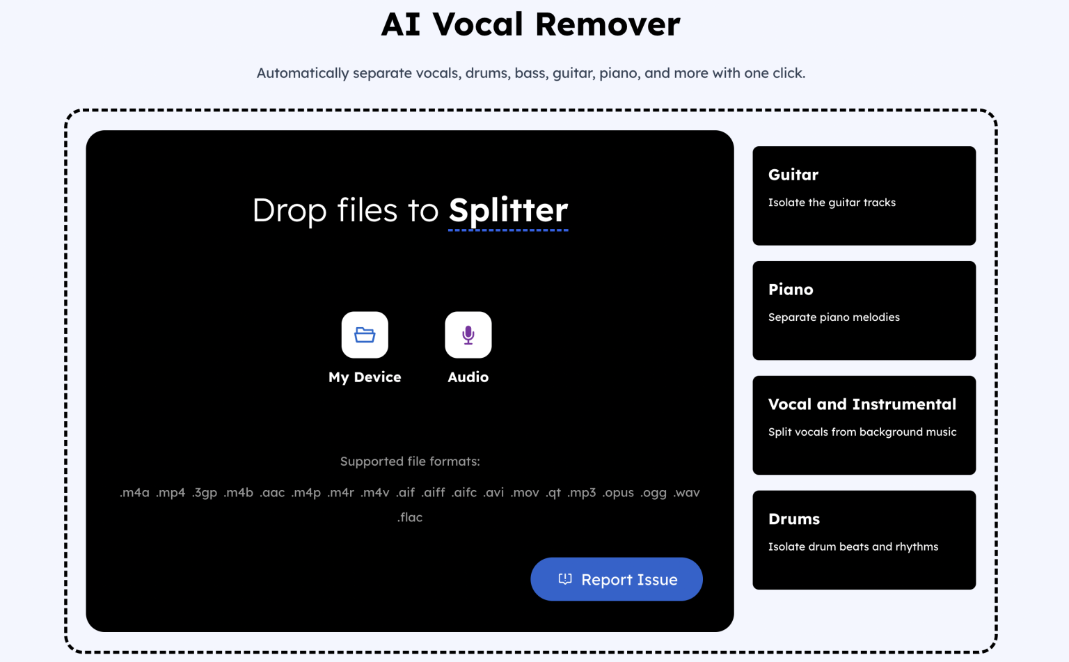 AI Vocal Remover Online Free | Remove Vocals from Song