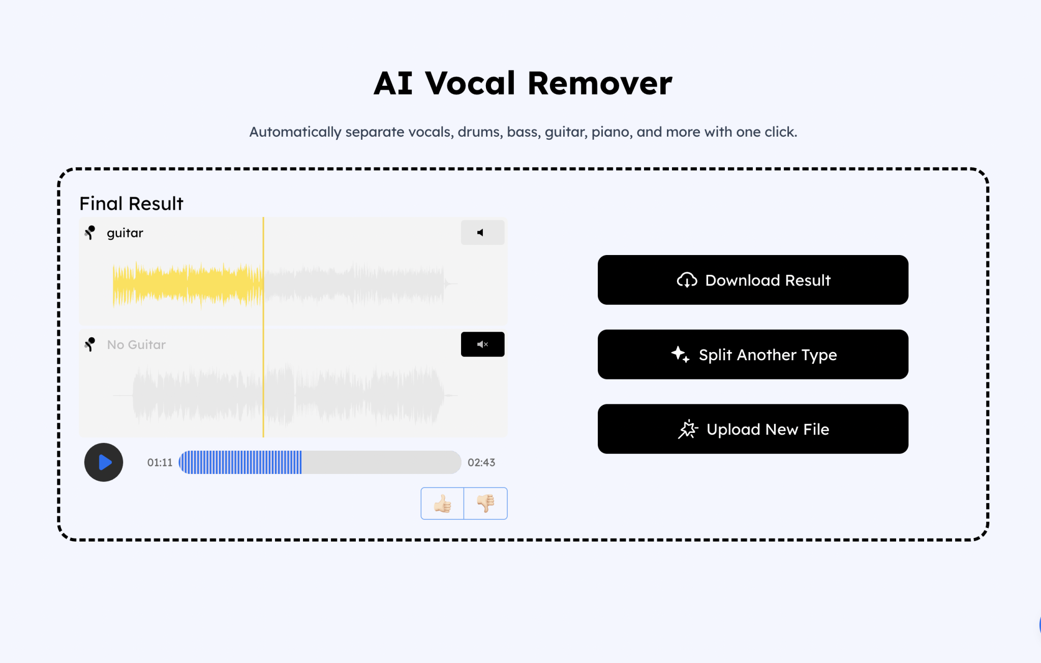 AI Vocal Remover Online Free | Remove Vocals from Song